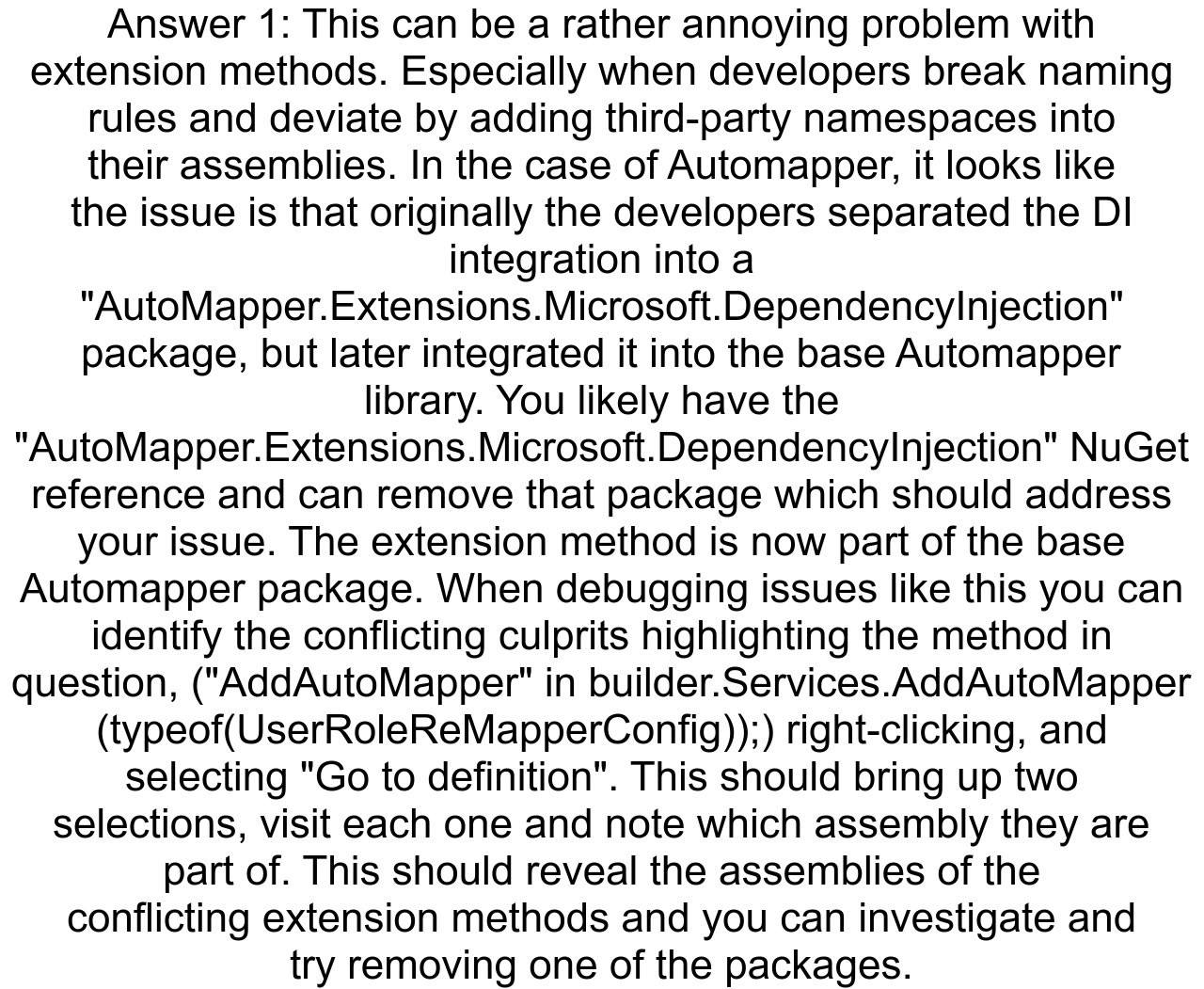 AutoMapper does not work in NET Core 8 when I use dependency injection