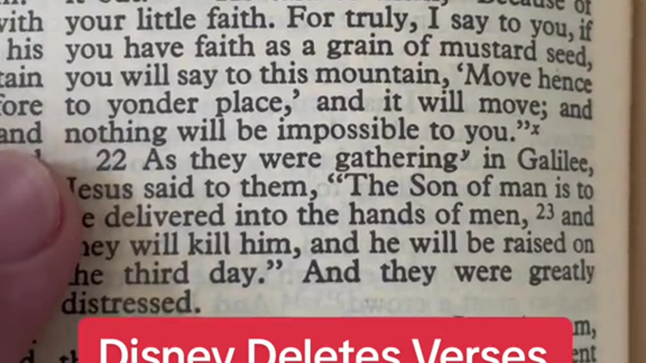 DISNEY DELETES VERSES IN BIBLE