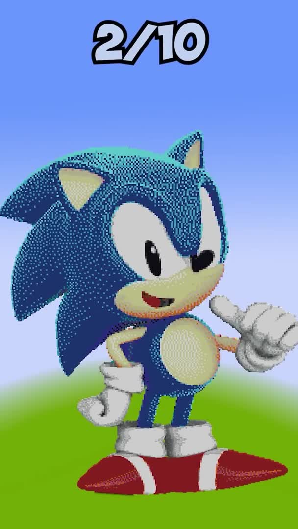 Sonic Minecraft Pixel Art