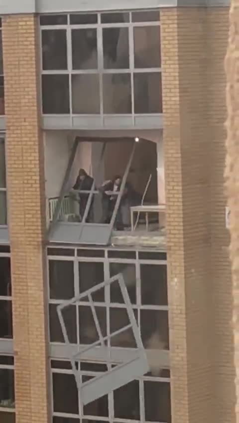 Window Frame Falls From Eighth Floor