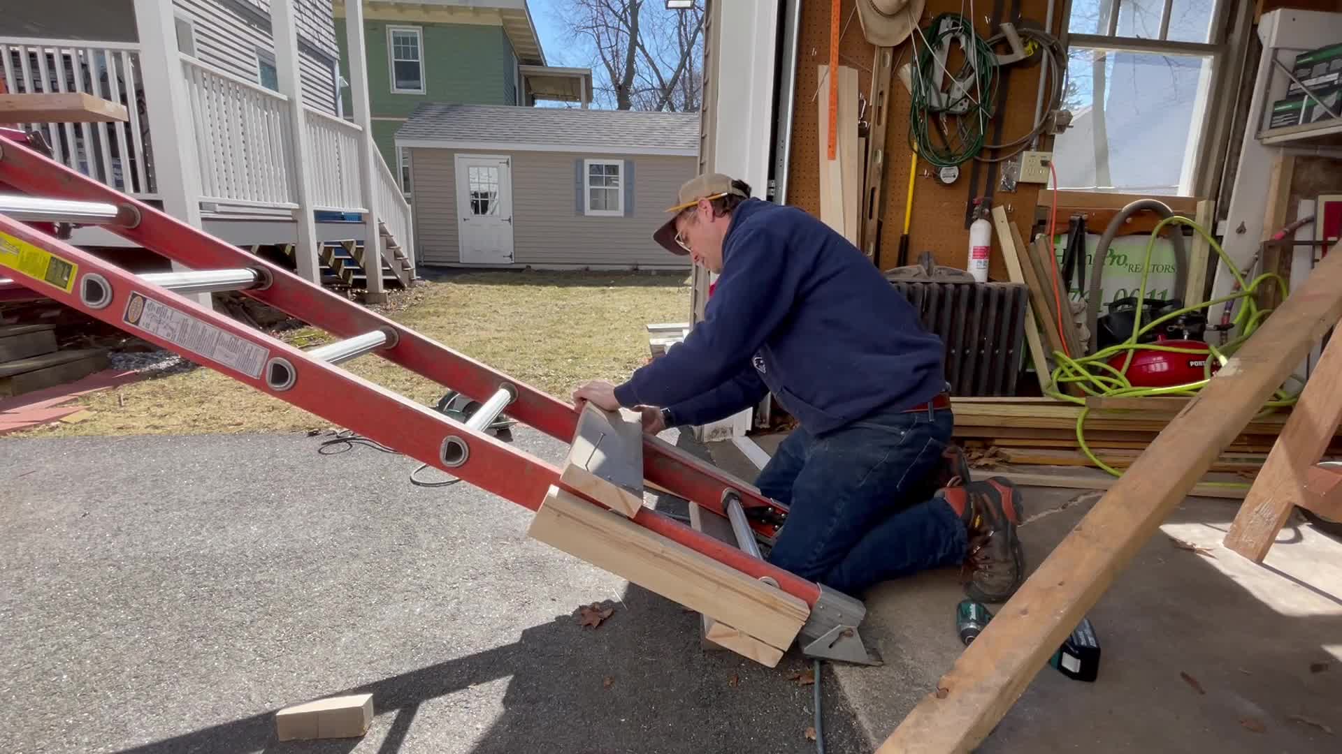 Building a DIY Ladder Hoist using a Harbor Freight 'Badland' Winch. The ...