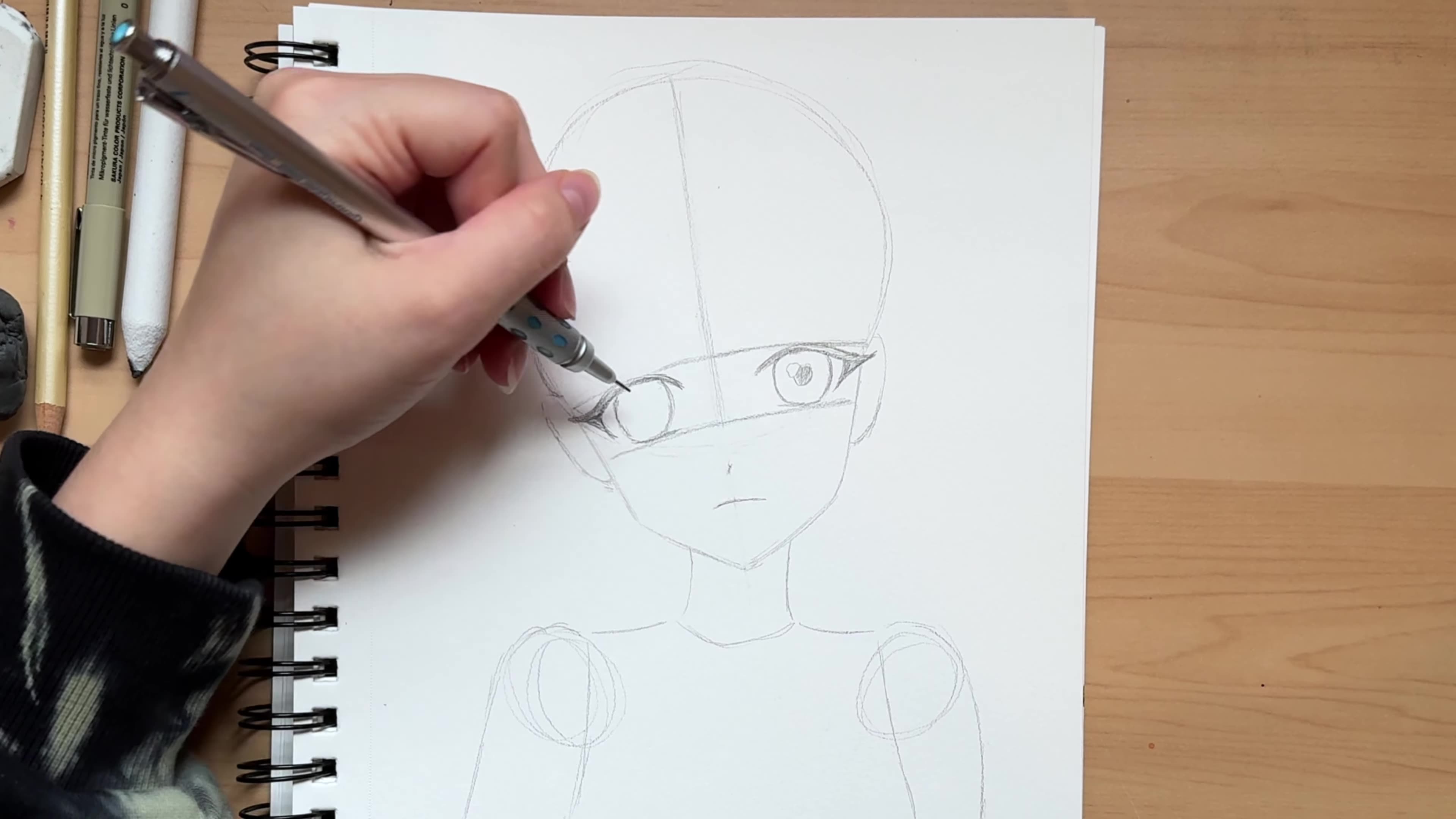 How To Draw An Anime Girl With Flowing Hair / Step By Step Pencil ...