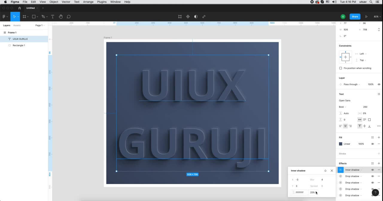 How to Create a Clean 3d Text Effect in Figma | UIUX Guruji