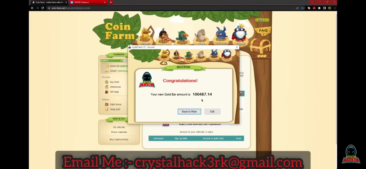 Not enough Crystal to order Payoff | HackMe v11 | coin farm | golden ...