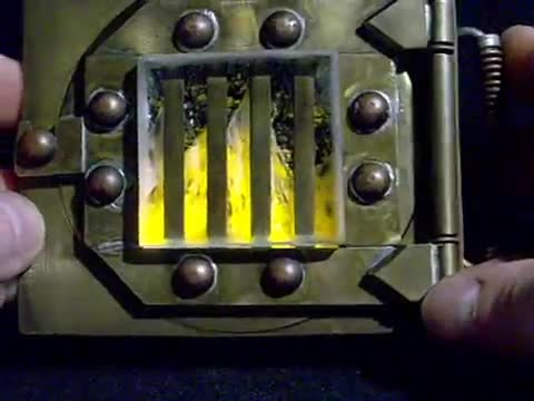 ILLUMINATED STEAMPUNK FURNACE belt buckle!