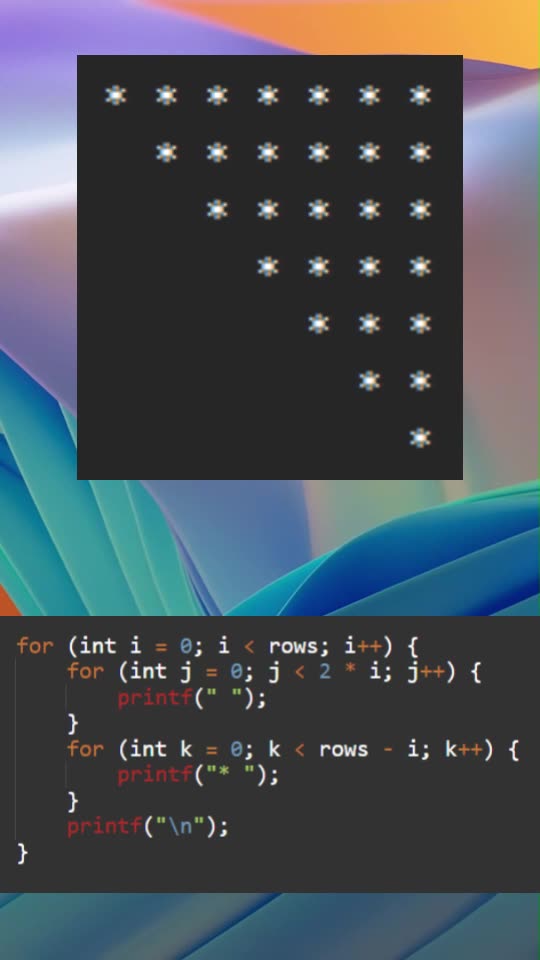 Inverted Left Half Pyramid Pattern In C Unidentifiedcoder