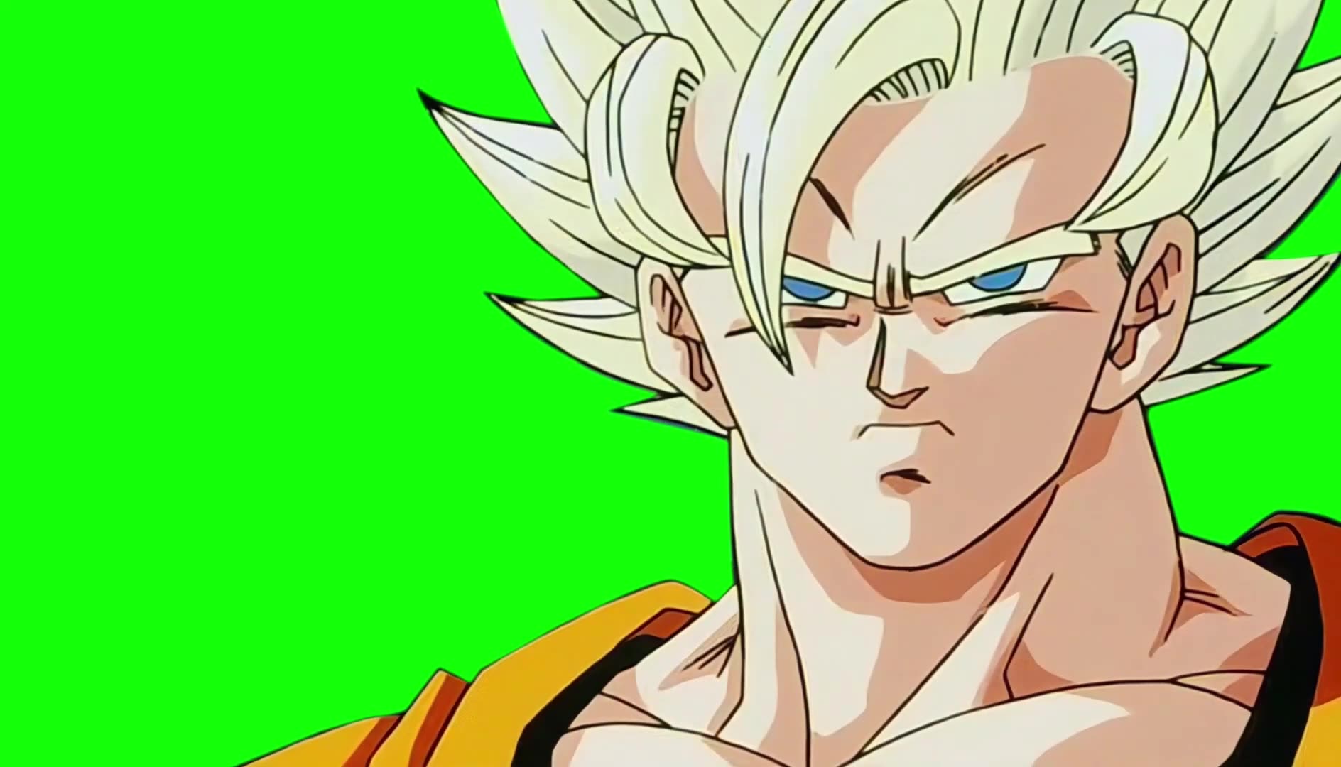 Goku staring at Buu meme Green Screen
