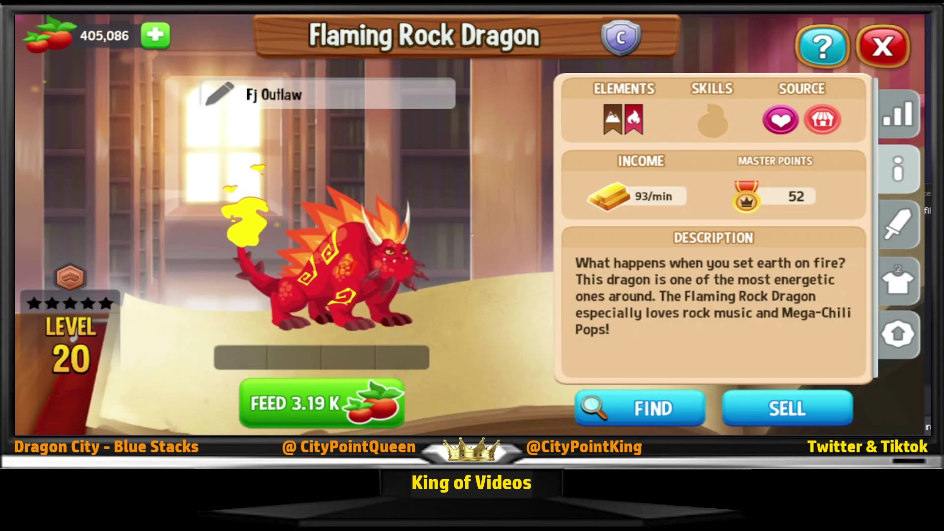 Dragon City - Flaming Rock Dragon