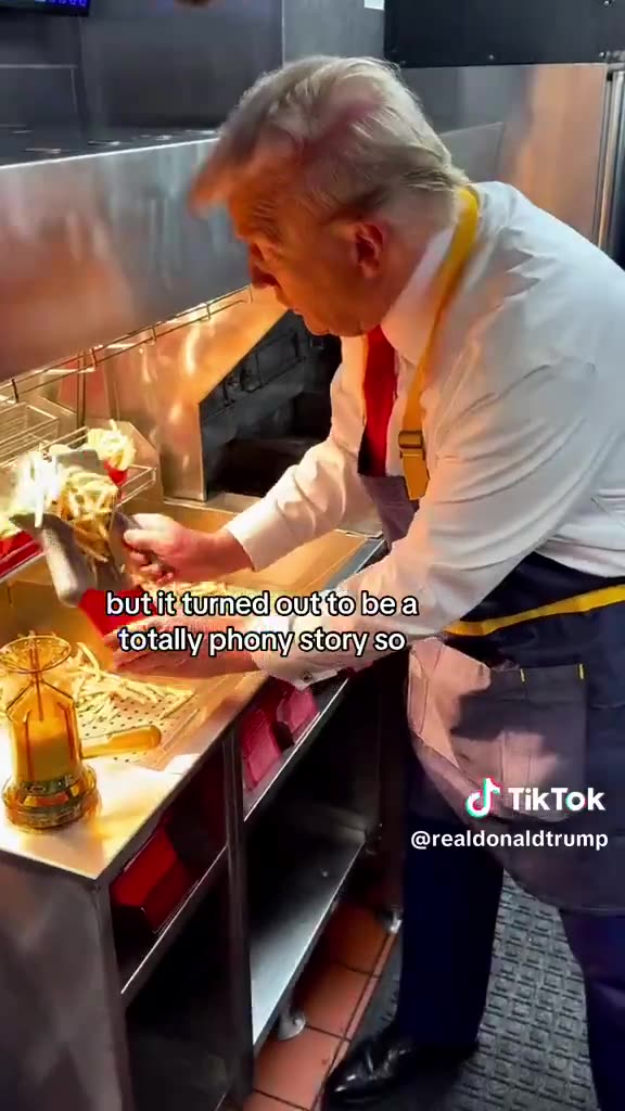 President Trump Works a Shift at McDonald's!! Fry Cook