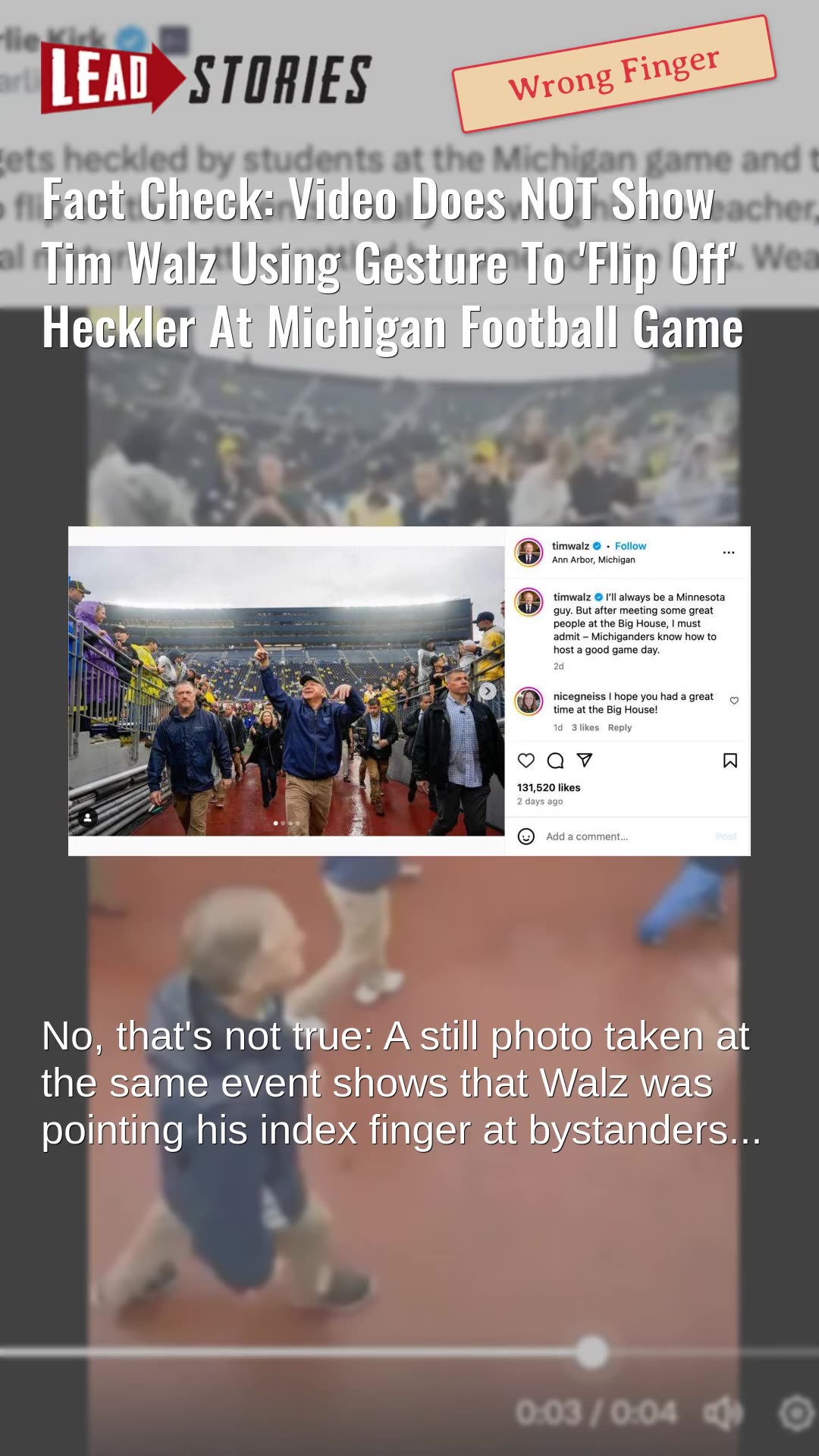 Fact Check: Video Does NOT Show Tim Walz Flipping Off Heckler At ...