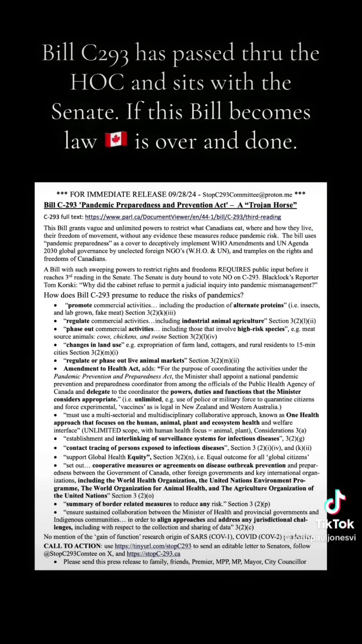 Bill C293 has passed thru the HOC and sits with the Senate