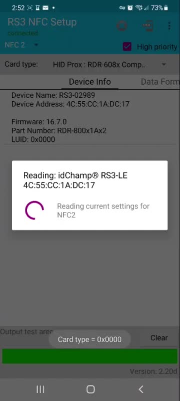 Save RS3x RFID Reader Settings To File