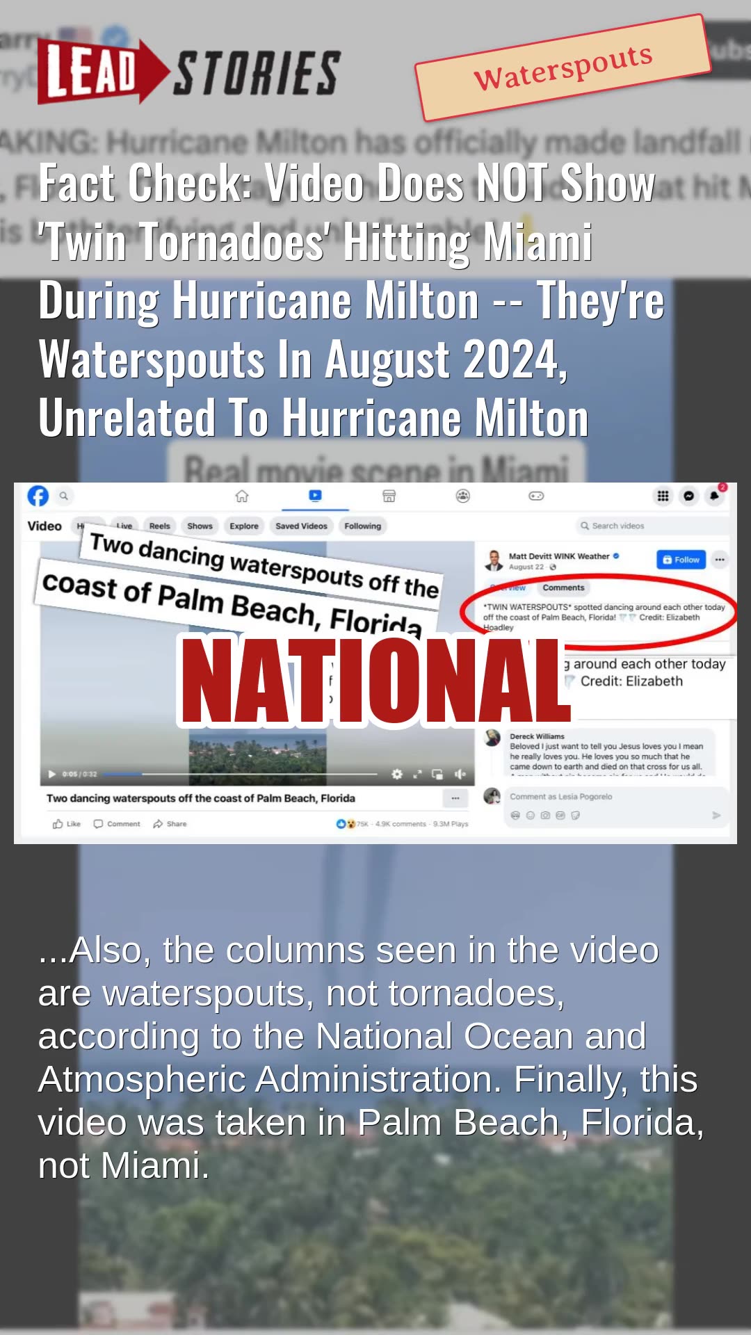 Fact Check: Video Does NOT Show 'Twin Tornadoes' Hitting Miami During ...