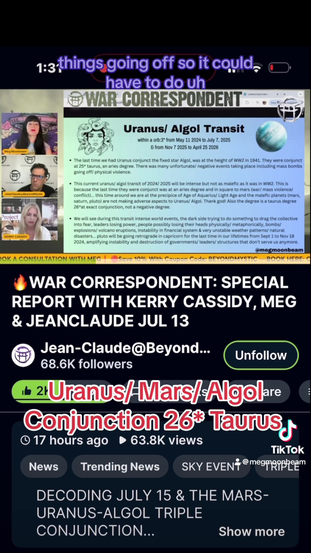 Trump Assassination attempt & URANUS/ MARS/ ALGOL Conjunction!