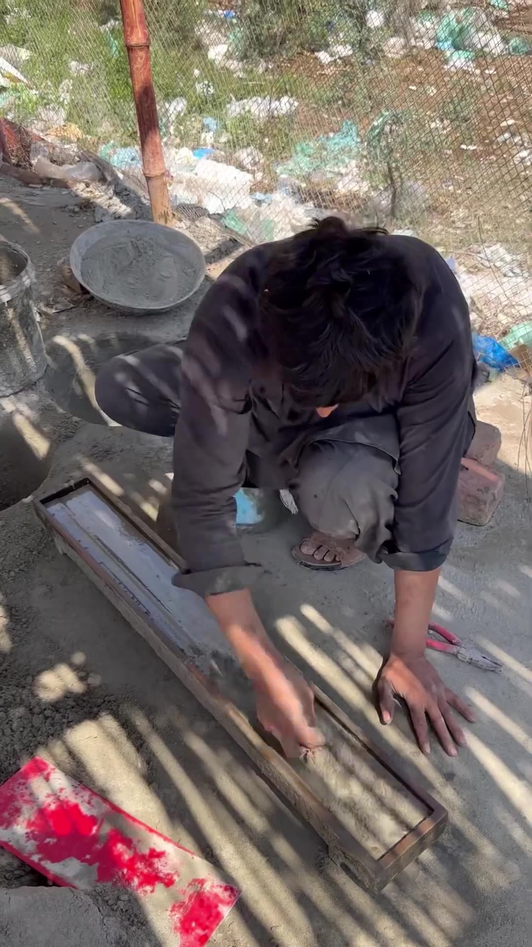 DIY Concrete Border Patti Making: Easy Cement Project Shorts