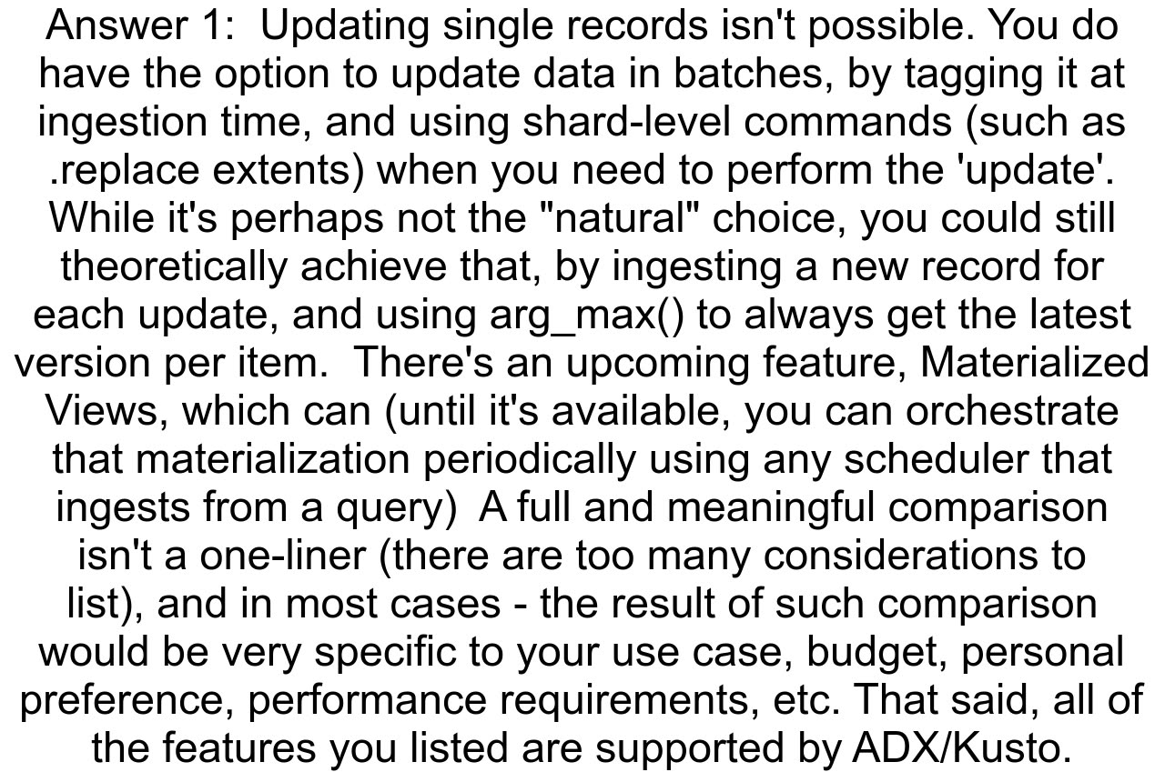 Is it possible to update rows in Azure Data Explorer Kusto