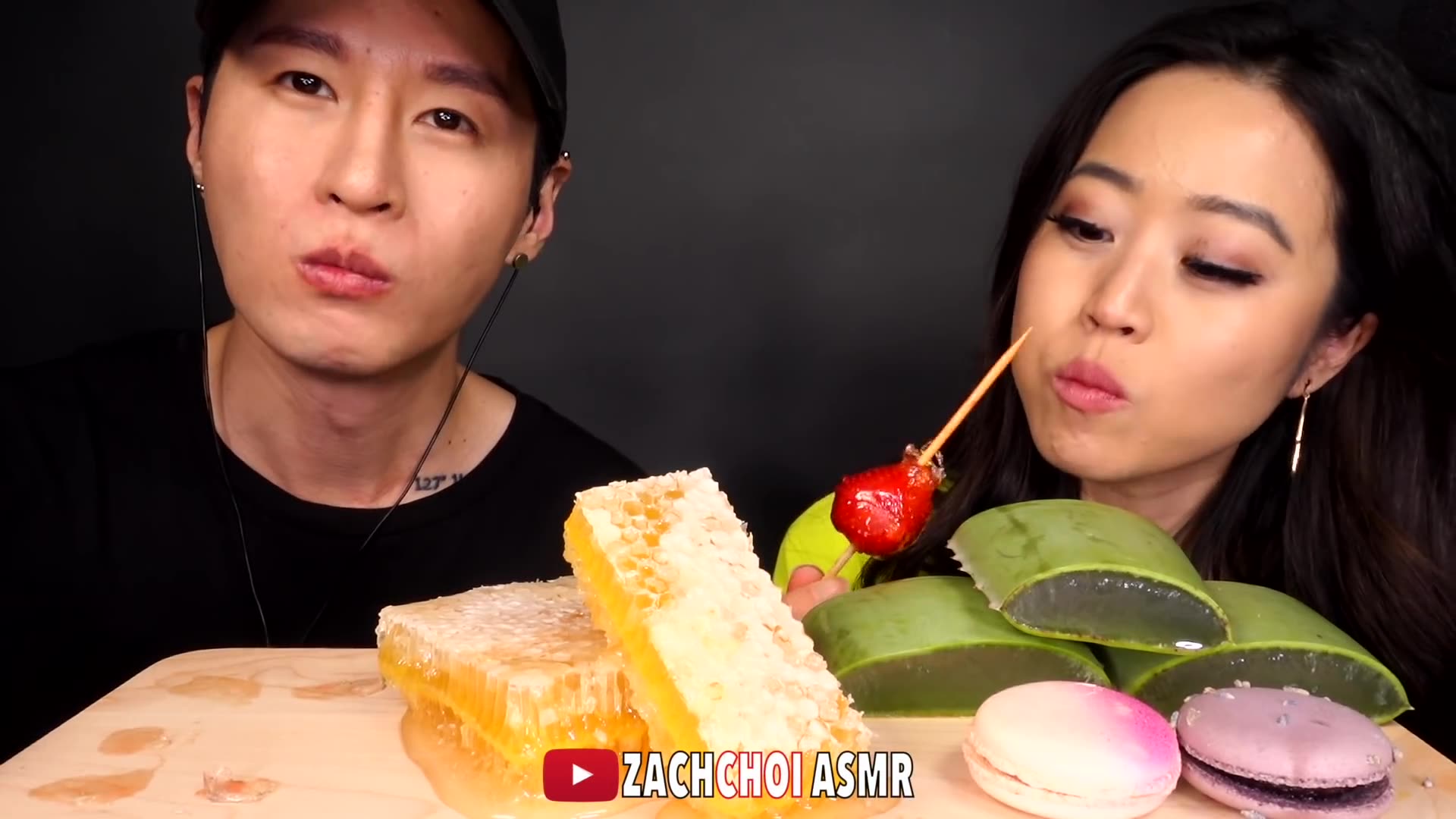 MOST POPULAR FOODS FOR ASMR WITH STEPHANIE SOO (Honeycomb, Aloe Vera ...