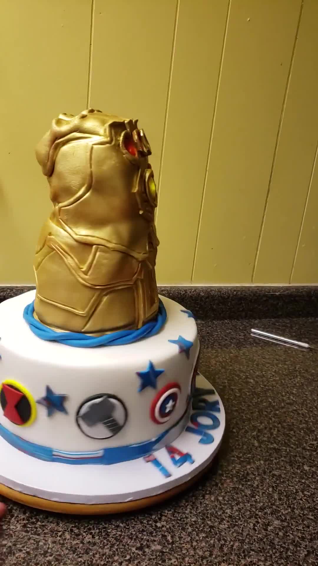 Infinity Gauntlet Cake Reveal