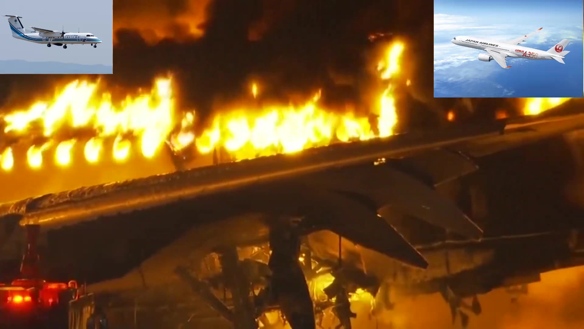 Japan Airlines flight JAL-516 Japanese Coast Guard Bombardier Dash-8 ...