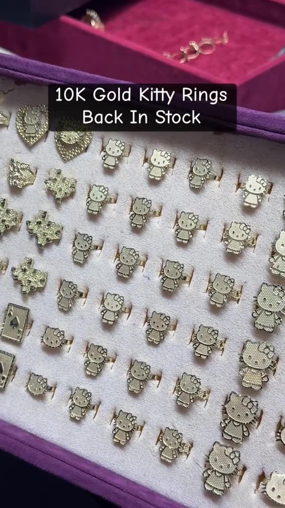 10k Gold Hello Kitty Rings Back In Stock