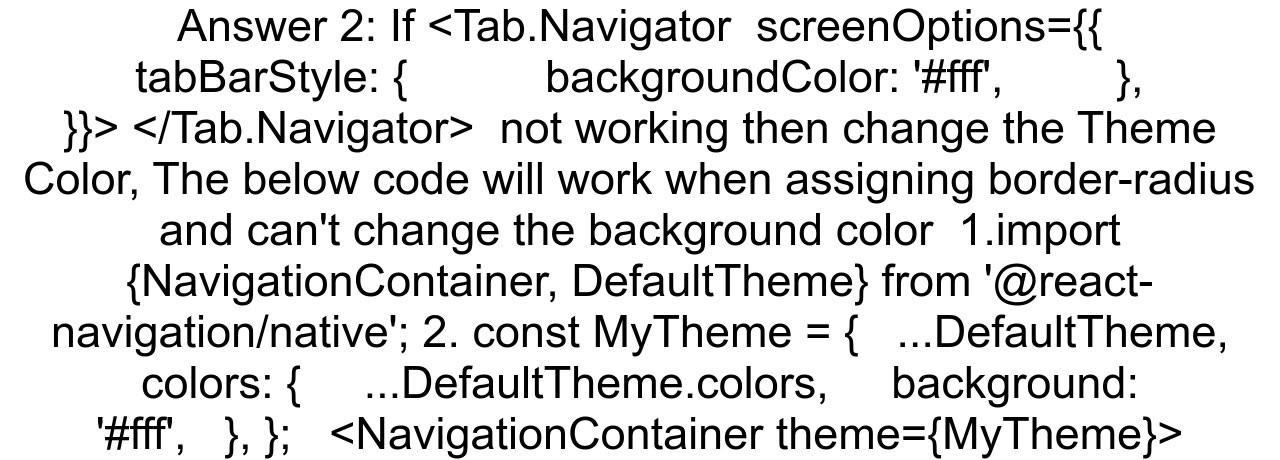 How to change Botton tab bar Background Color in React Native