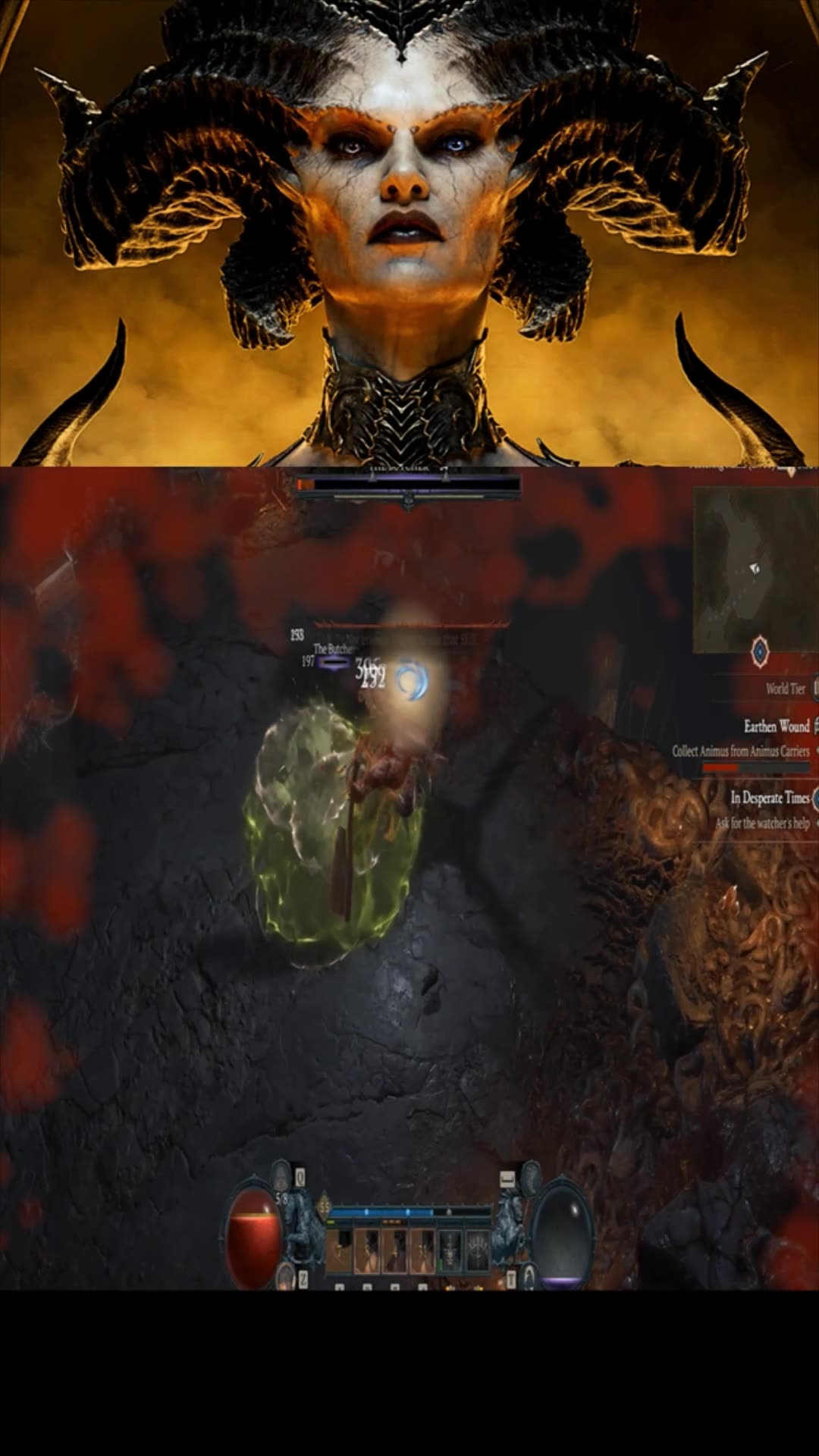 Diablo IV - The Butcher First Encounter VS Poison Trap Rogue Gameplay ...