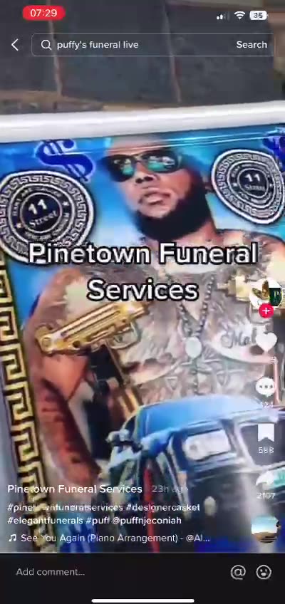 Brandon Puff Kalicharan's Versace inspired coffin