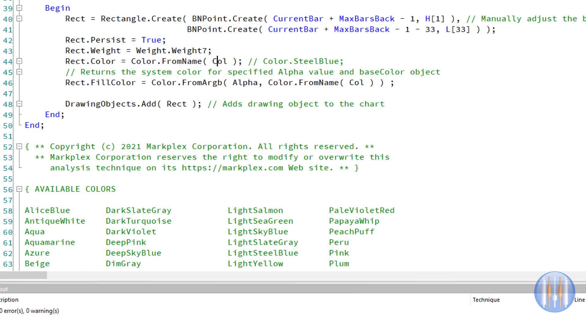 Quick-tip 67 | Change alpha value of a color in TradeStation EasyLanguage
