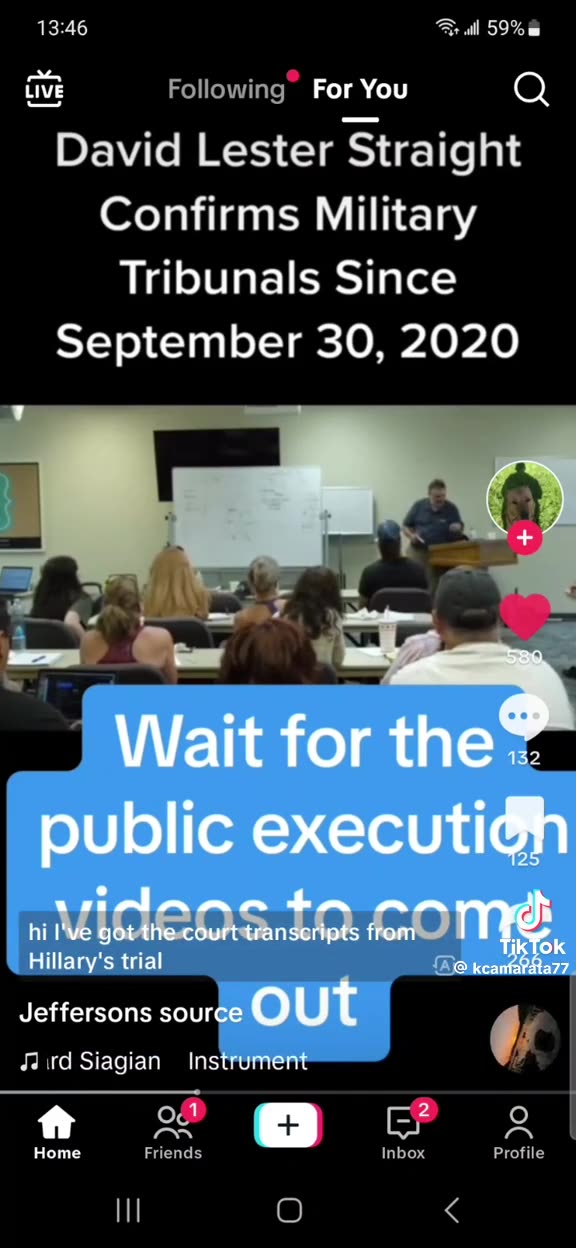 DAVID STRAIGHT CONFIRMS MILITARY TRIBUNALS SINCE 9-30-20