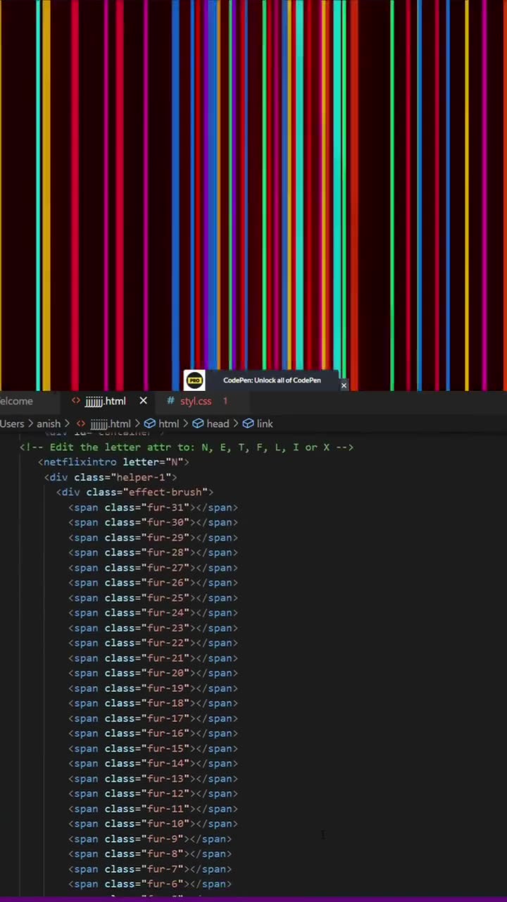 Netflix Ncolors animation using html css #htmlcss #viral #shorts