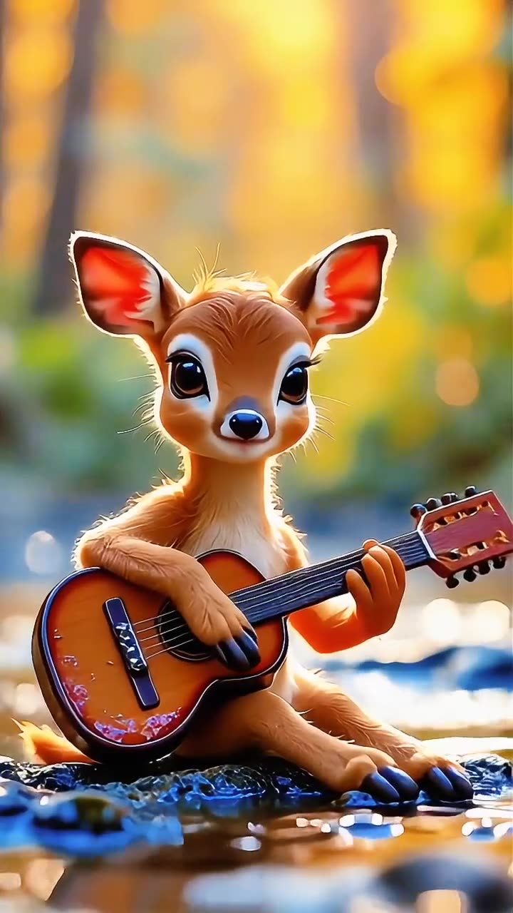 Little Animals Playing with Guitar 🎸 #cute #animalswalk #animals #ai