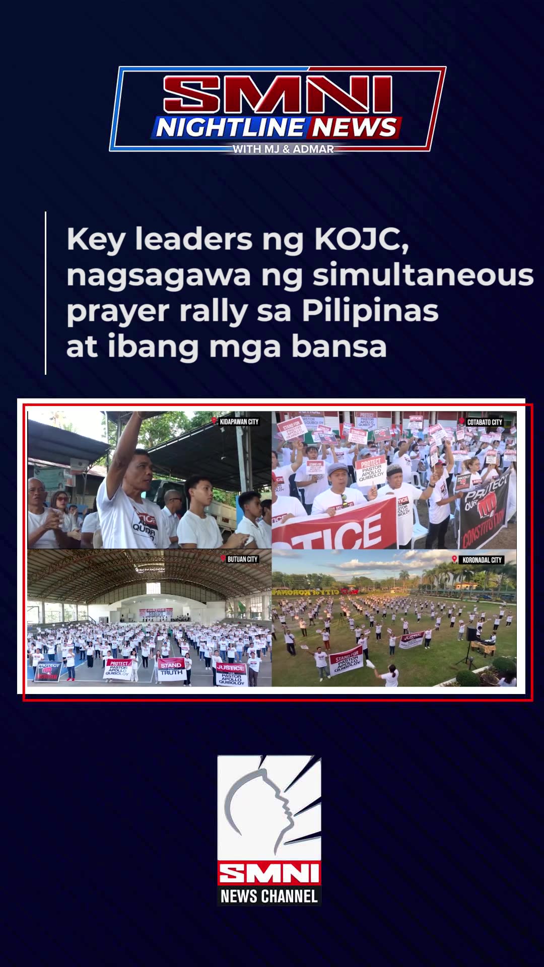 Key leaders ng KOJC, nagsagawa ng simultaneous prayer rally sa ...