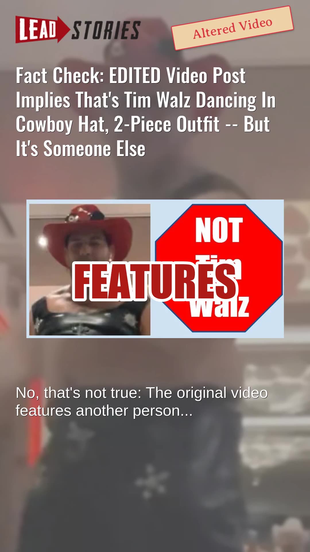 Fact Check: EDITED Video Shows Tim Walz Dancing In Cowboy Hat, 2-Piece ...