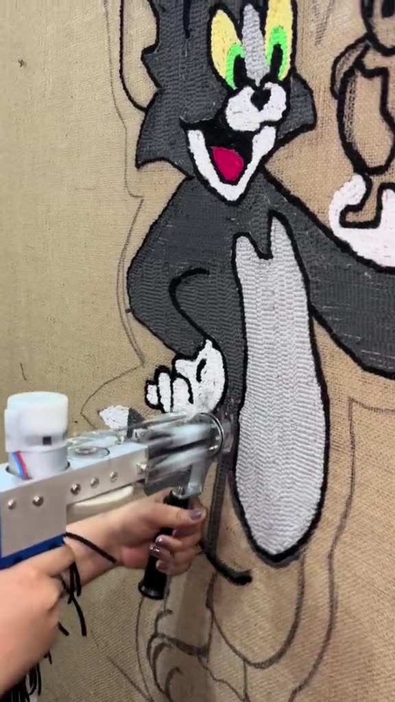 Handmade Tom & Jerry Rug || Rug making process