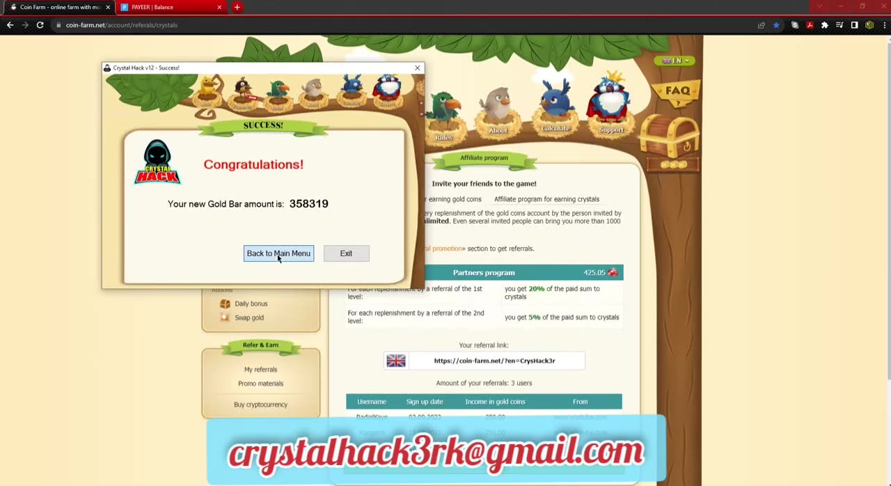 Not enough Crystal to order Payoff | HackMe v12 | coin farm | golden ...