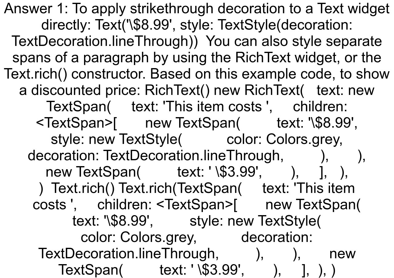 How to make a line through text in Flutter