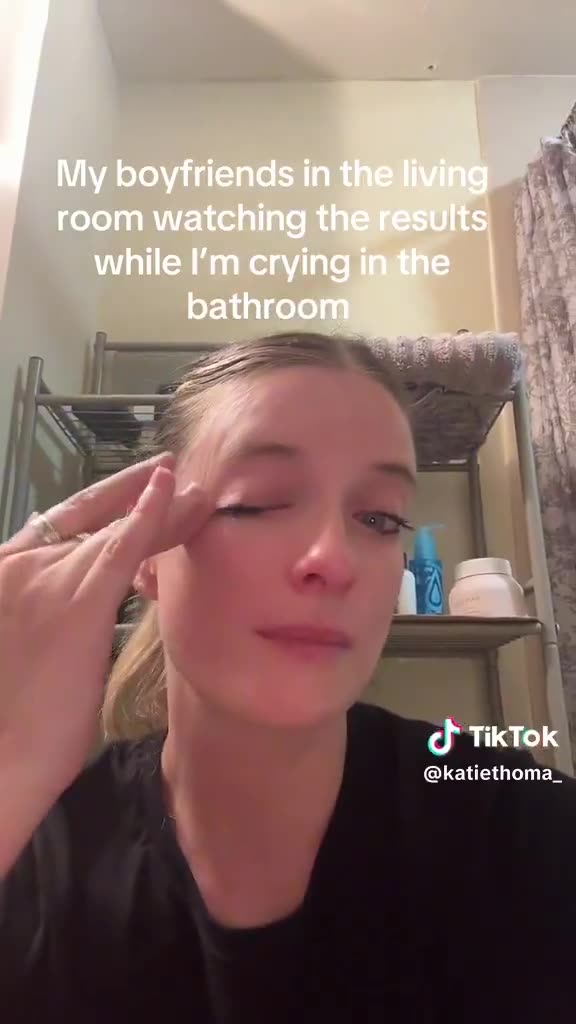 Liberal Woman crying in the Bathroom (Meltdown)