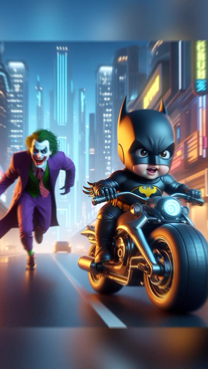 😍😎 Baby Cute Batman Riding BatMotor