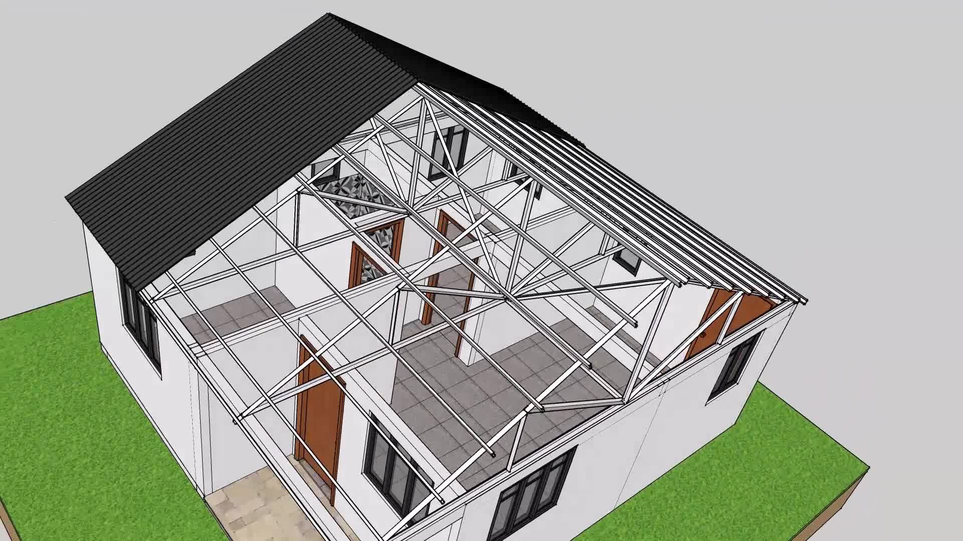 6.0m x 7.0m house design on 300k to 600k budget with dimensions and 4D ...