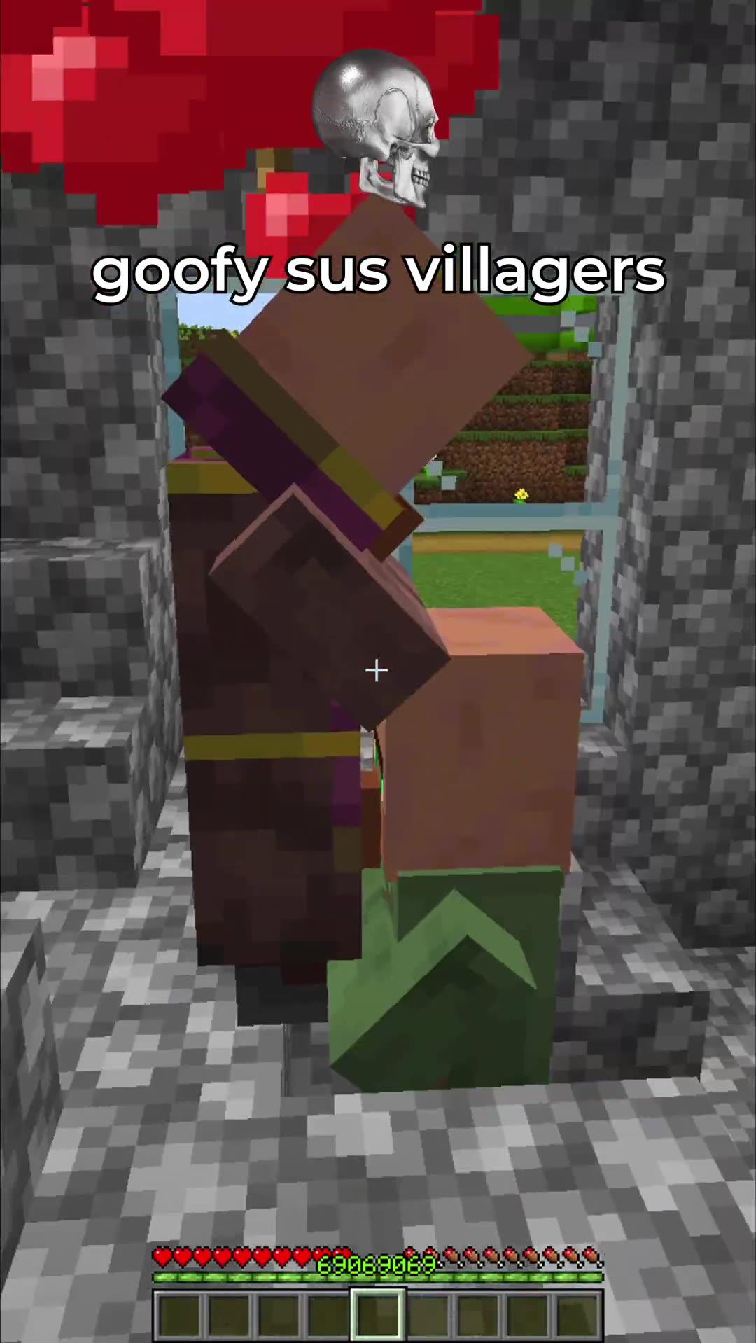 goofy sus villagers in minecraft