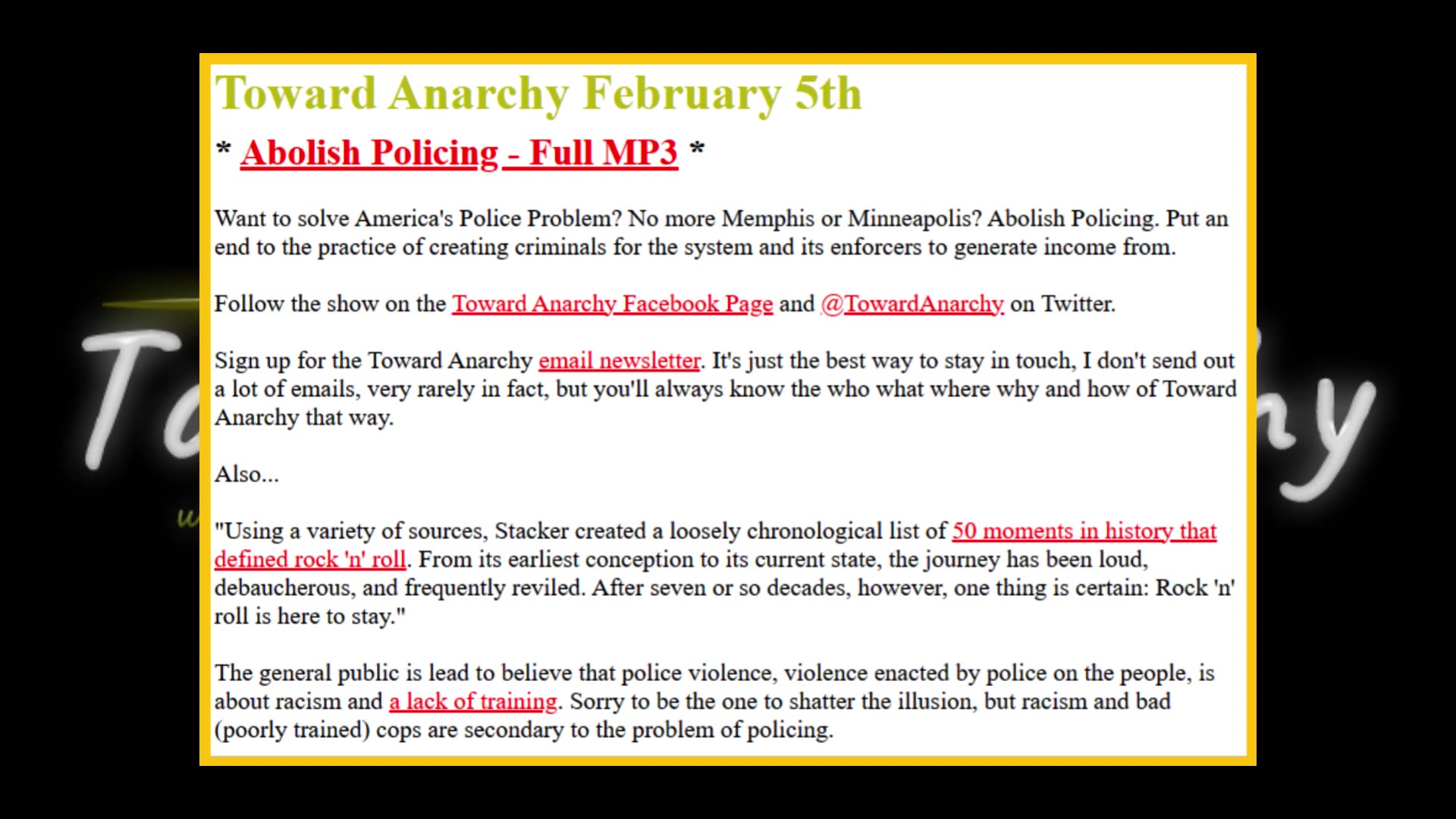 I chime in a bit on AI and I have the answer to America's Police ...