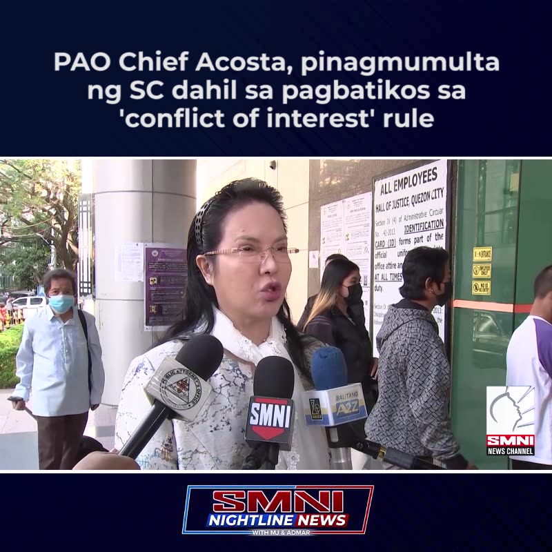PAO Chief Acosta, pinagmumulta ng SC dahil sa pagbabatikos sa ‘conflict ...