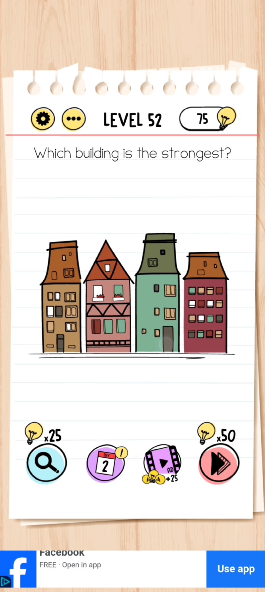 which building is the strongest!Brain Test Level 52!