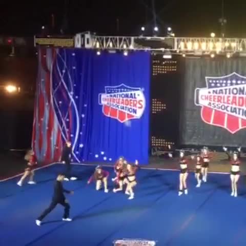 Cheer routine backflip collision