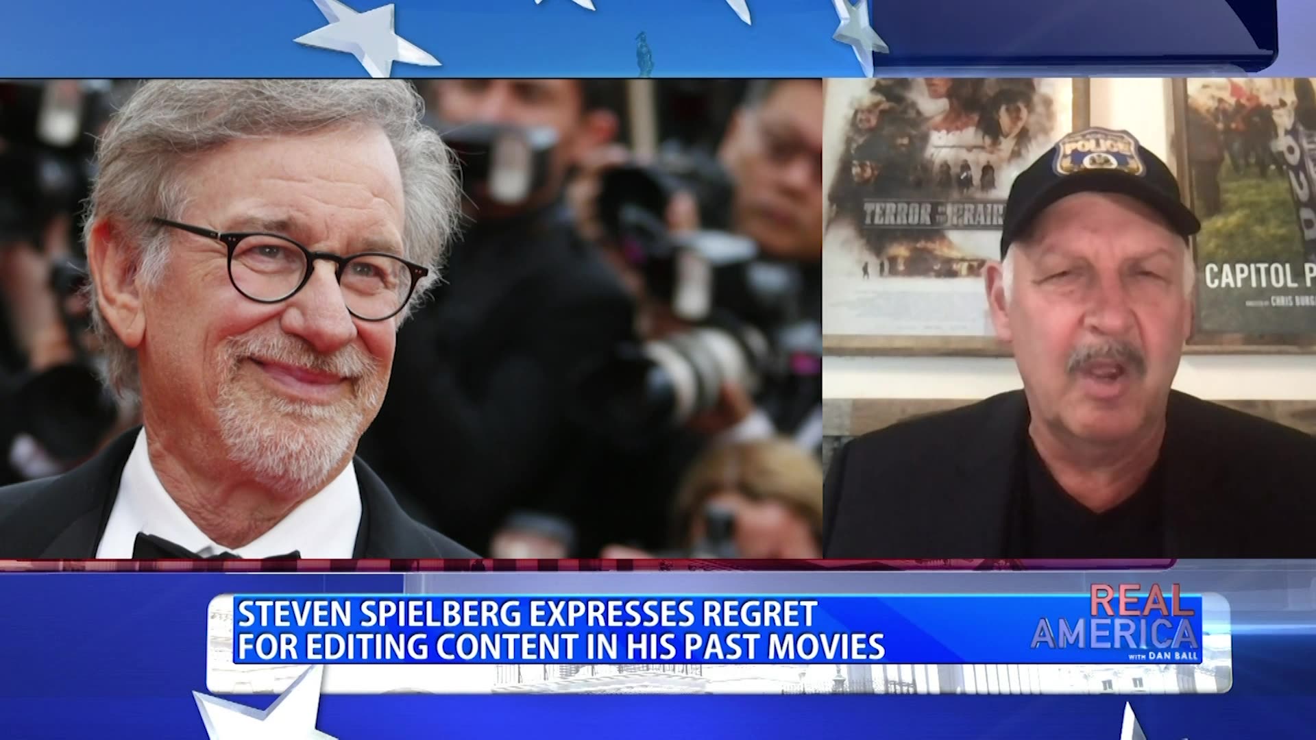 REAL AMERICA -- Dan Ball W/ Nick Searcy, Spielberg Speaks Out Against ...