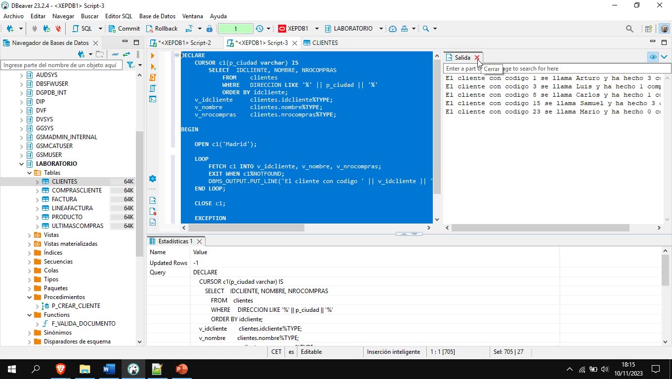 Oracle y el lenguaje PL/SQL parte 28. PL/SQL 06- Introducción a cursores