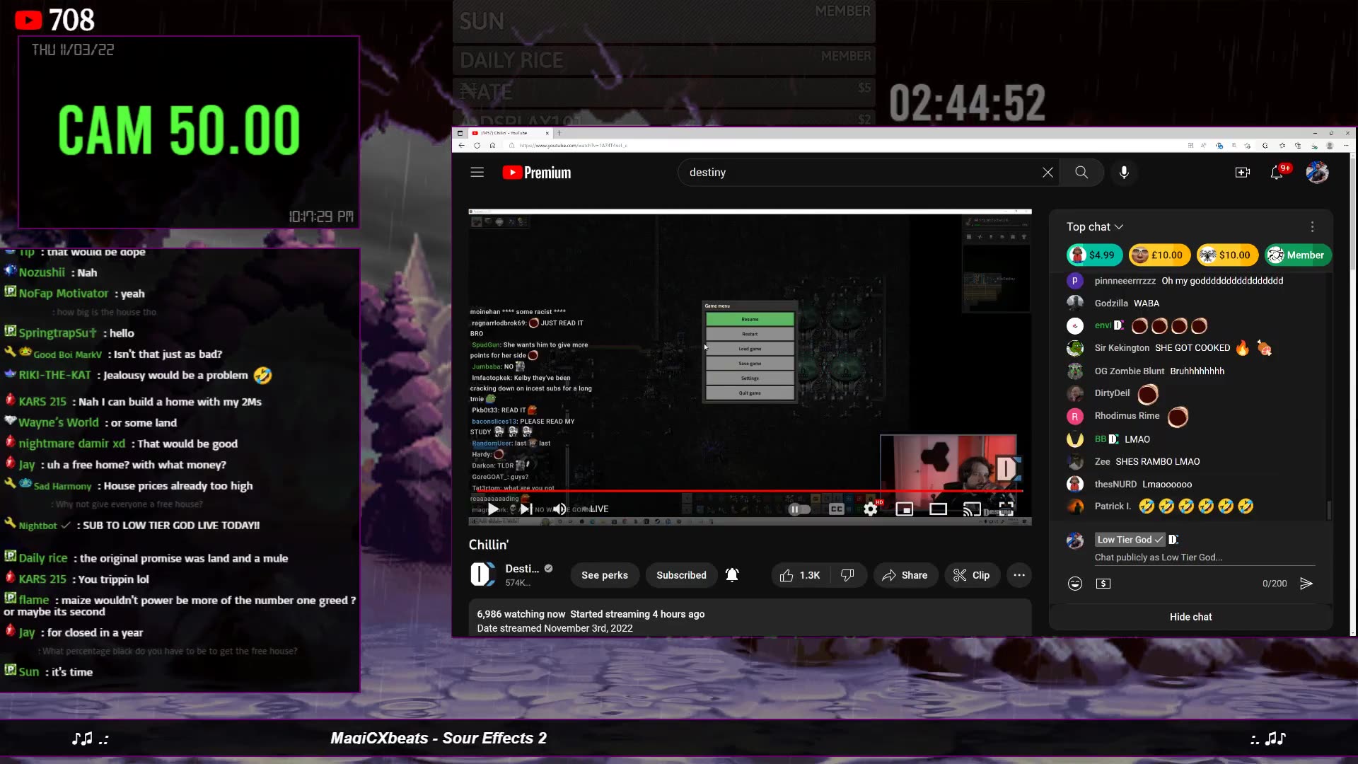 [11.3.22, Complains about Sallow Dawn] 🔴 LOW TIER GOD YOUTUBE LIVE ...
