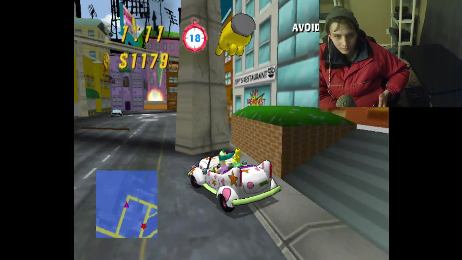 The Simpsons Road Rage Road Rage Mode On Downtown Springfield Map While ...