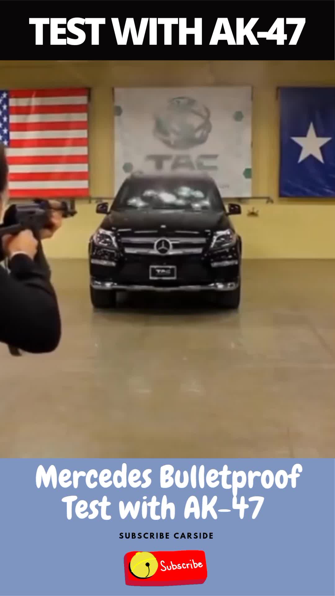 Mercedes Car bulletproof test with AK -47 #car #funny