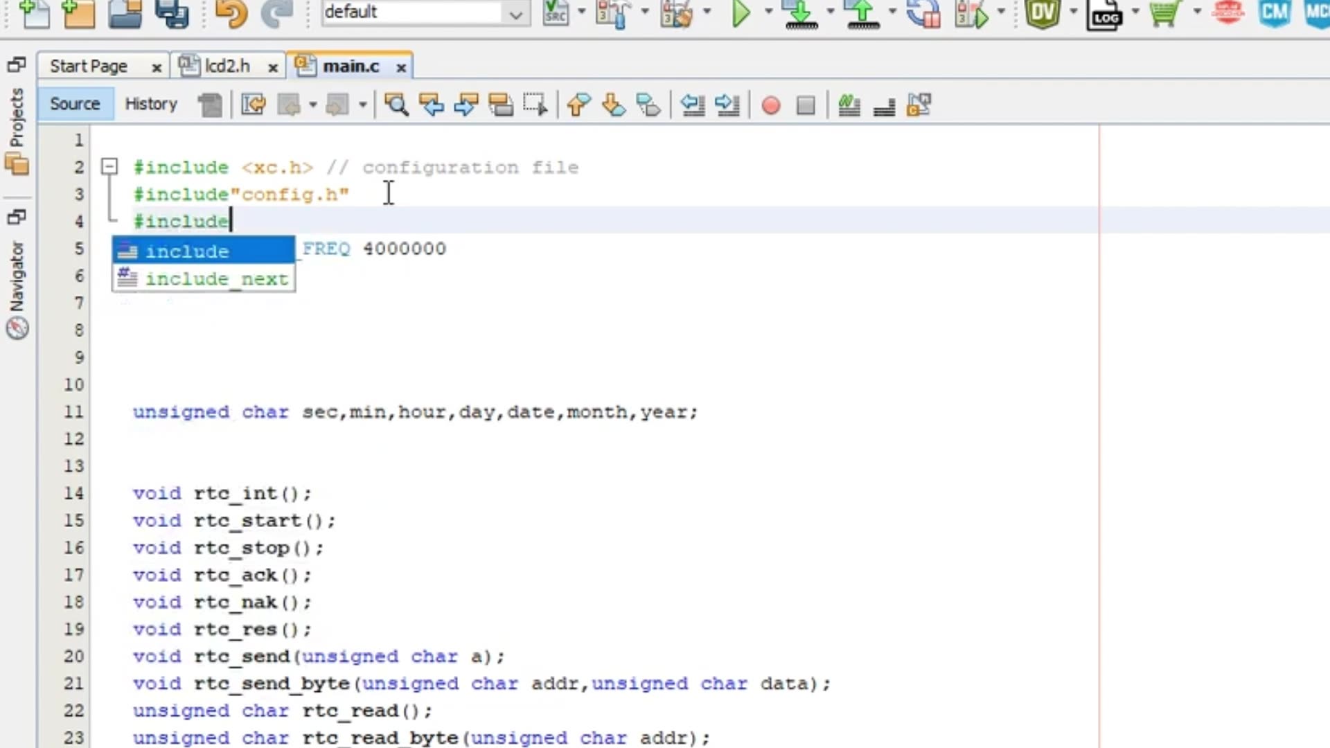 How to add a header file in MPLAB x IDE